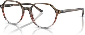 Ray-Ban Thalia Optics Braun Gestreift & Rot Fassung Klar Glas Polarisiert 51-18