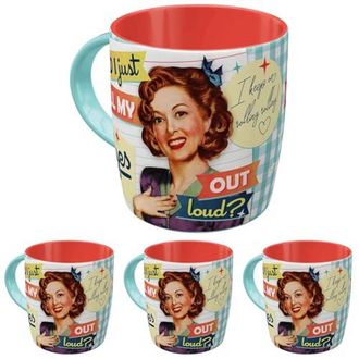 Nostalgic Art Retro Kaffeebecher, 330 ml, Did I just roll my eyes out loud - Geschenk-Idee f&uuml;r Nostalgie-Fans, Keramik-Tasse f&uuml;r Kaffee, Vintage Design mit Spruch (