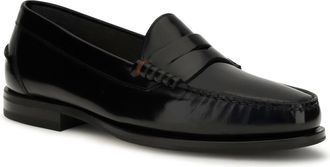 Santoni Mens College A Novembre Patent Leather Loafers Black