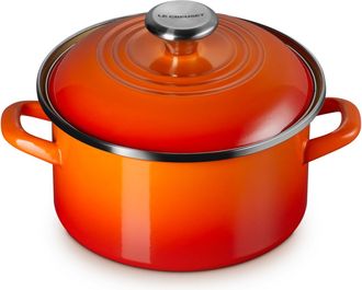 LE CREUSET Le Creuset Emaille auf Stahl traditionellen kleinen Topf, 3,8 qt, Flamme