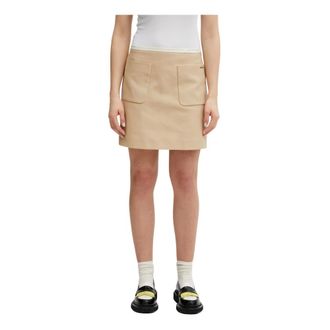 Maison Kitsun&eacute; Mini-jupe &agrave; poches plaqu&eacute;es - Femme - Jupes - Brun - Taille: 38 FR