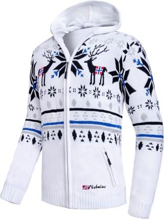 Nebulus Normax Veste &agrave; capuche pour homme Style norv&eacute;gien, Blanc., L