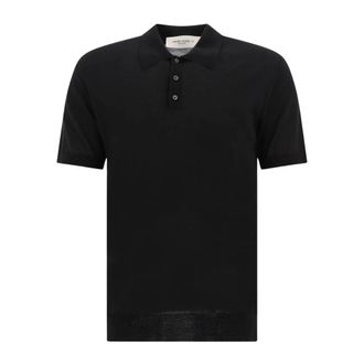 Golden Goose Kurzarm Strick-Poloshirt - - Tops - Herren - Schwarzk - M