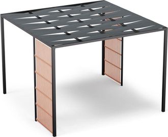 Blumfeldt Pergola Salon de jardin extérieur Vert 3x3 m, cadre en acier thermolaqué robuste, toit enduit de polyamide, brise-vue en acier, tonnelle de jardin