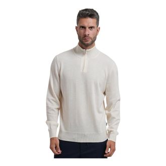 HUGO BOSS Pull &agrave; col zipp&eacute; - Homme - Pulls - Blanc - Taille: XL