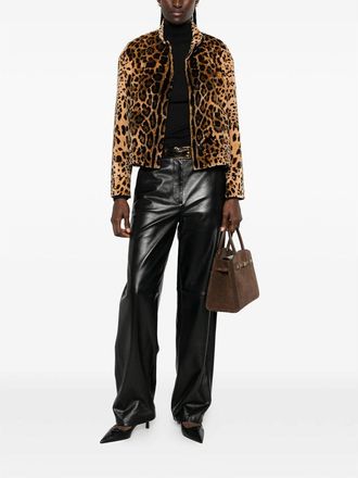 Max Mara Lambskin Leather Trousers - Black