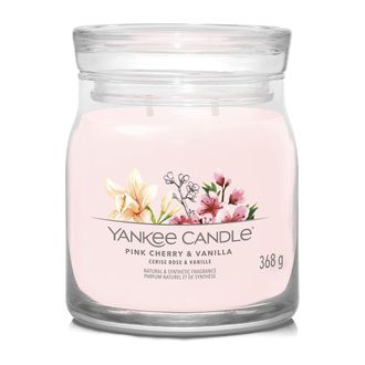 Yankee Candle Company Signature 1630020E Duftkerze, Duftkerze im Glas, Duftkerze im Glas, Duftkerze im Glas, Duft: Pink Cherry Vanille, mittelgroß, mit Doppeldocht, Sojawac