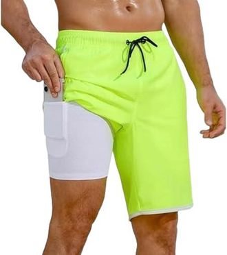 Generic HUIWDP Short de bain d&eacute;t&eacute; tendance en polyester pour homme S&eacute;chage rapide Taille &eacute;lastique Pantalon de plage Traje De Ba&ntilde;o, A35., XXL