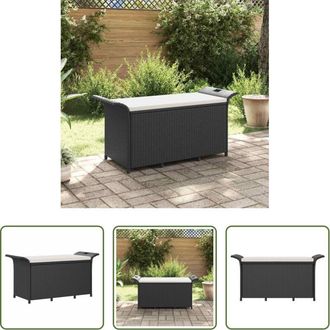 vidaXL vidaXL Poly Rattan - Gartenbank mit Kissen Schwarz 116x46x57 cm Poly Rattan