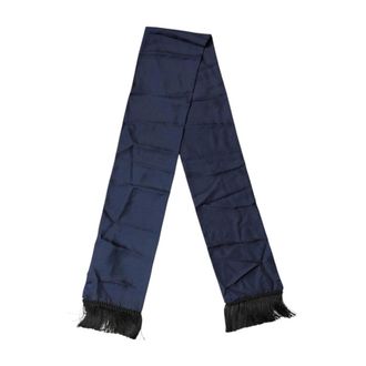 Dolce & Gabbana Seidenes Halstuch mit Fransen - - Accessories - Herren - Blau - ONE SIZE