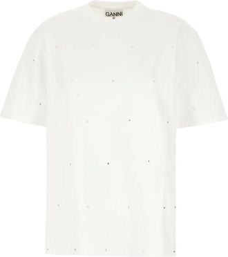 Ganni Femme, Tops, Blanc, Taille: 40 FR T-Shirt