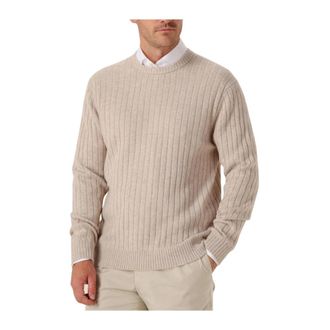 Profuomo Beiger Wollmischung Crew Neck Pullover - - Knitwear - Herren - Beige - 2XL