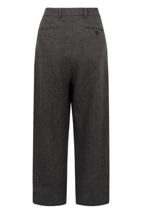 R13 Womens Wool Blend Wide-Leg Trousers Grey Linen