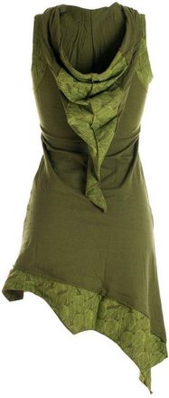 vishes Sommerkleid Asymmetrisches Elfenkleid mit Zipfelkapuze Hippie, Boho, Ethno Elfen Style