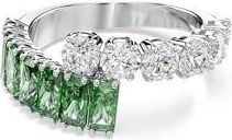 Swarovski Bague Matrix, Tailles variées, Verte, Métal rhodié