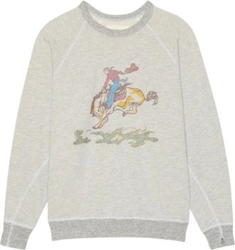 The Great. THE Great, Femme, Sweatshirts et sweats &agrave; capuche, Gris, Taille: 38 FR College Rider SweaT-shirt