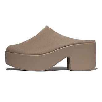 FitFlop Femme Platfforms Suede Heeled Mules, Taupe, 39 EU