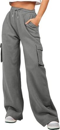 Generic Pantalon de surv&ecirc;tement ample pour femme - Pantalon de surv&ecirc;tement cargo pour femme - Jambe droite - Pantalon de surv&ecirc;tement cargo baggy plus pantalon