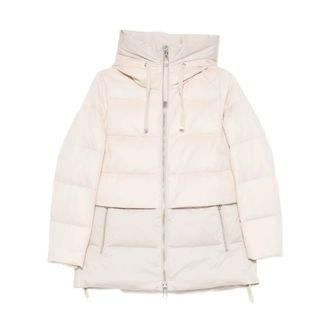 Duno Femme, Vestes, Blanc, Taille: 38 FR Manteau en duvet avec capuche