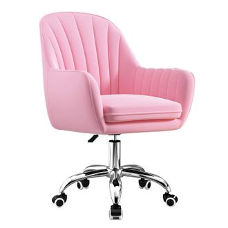 Generic Ergonomischer B&uuml;rostuhl aus Samt, h&ouml;henverstellbar, drehbar, f&uuml;r Wohnzimmer und Homeoffice, weich gepolsterte, mittelhohe R&uuml;ckenlehne, stilvoller Komf