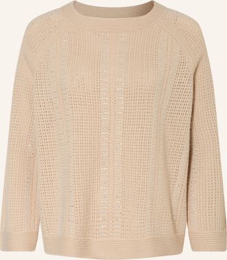 Elena Miro Elena Miro Pullover Mit Schmucksteinen beige