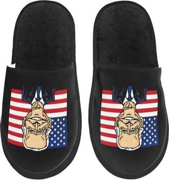Generic Pantoufles Moelleuses Le Pr&eacute;sident Am&eacute;ricain Joe Biden Sourit Avec M&eacute;pris Chaussures Hiver Respirantes Chaussons Pour Homme Int&eacute;rieur Femme L