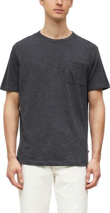 s.Oliver Kurzarmshirt S.OLIVER, Herren, Gr. XXL, grau (schwarz), Single Jersey, Obermaterial: 60% Baumwolle, 40% Polyester, meliert, normal h&uuml;ftbedeckend, Rund