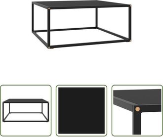 vidaXL Couchtisch Schwarz - Couchtisch Schwarz mit Schwarzem Glas 80x80x35 cm