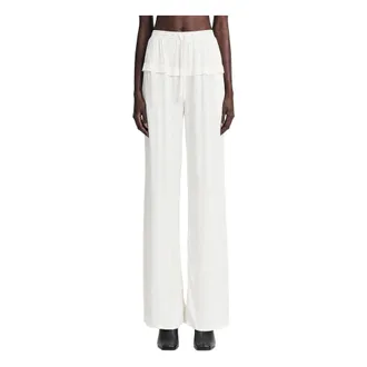 Alaia Femme, Pantalons, Blanc, Taille: 36 FR Pantalon Peplum Viscose Cady