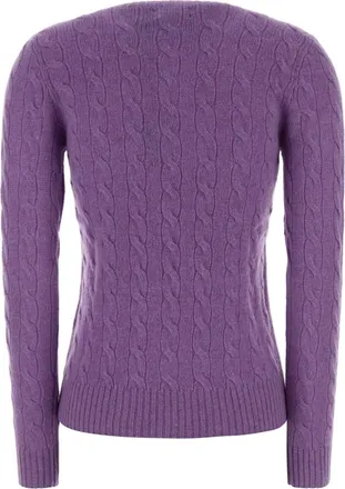 Polo Ralph Lauren Womens Purple Wool Blend Sweater Amethystfallsheather Exterior: Cashmere Maglieria