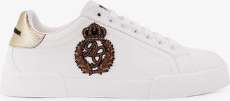 Dolce & Gabbana Leather sneakers with iconic patch logo on the side - DOLCE & GABBANA - gender_Man
