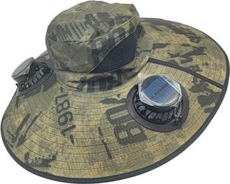 Generico Chapeau de ventilateur solaire - Chapeau de soleil avec 2 ventilateurs | Chapeaux avec ventilateur int&eacute;gr&eacute;s | Bloquant UV pliable, r&eacute;utilisable, solai