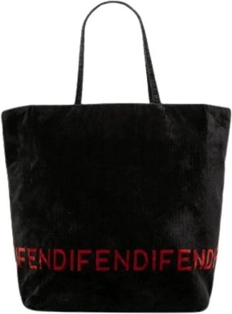 Fendi Pre-owned Velour Tote Bag - - Pre-owned - Damen - Schwarzk - ONE SIZE