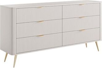 Pascal Morabito Commode 6 tiroirs - Beige et doré - ELONARIA II de