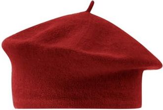 Generic B&eacute;ret classique fran&ccedil;ais pour femme - Couleur unie - Imitation laine - Chapeau de peintre, rouge past&egrave;que, Taille unique