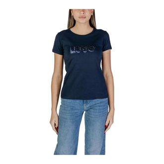Liu Jo Femme, Tops, Bleu, Taille: 36 FR Crystal T-Shirt