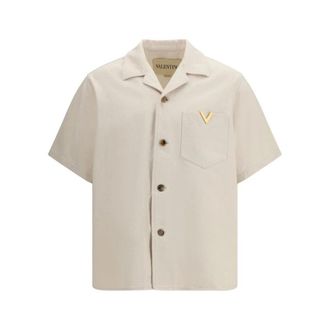 Valentino Garavani Denim-Hemd mit klassischem Kragen - - Shirts - Herren - Beige - L