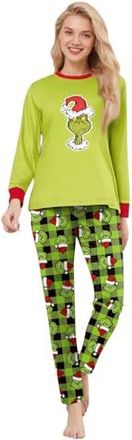 Generic Le Grinch Pyjama Noel Famille De Grinch Ensembles Chaud Et Doux Noël Assorti Coton Adulte Pull Bebe Femme Enfant Vetement Deguisement Costume The Garc