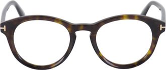 Tom Ford unisex, Accessoires, Brun, Taille: 49 MM Lunettes Optiques Rondes Havana Foncé