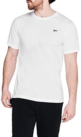 Reebok Herren-T-Shirts mit Rundhalsausschnitt, Mehrfachpackung, Basic, Baumwollmischung, kurz&auml;rmlige T-Shirts mit klassischem Logo in Wei&szlig; - 3er-Packung