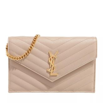 Saint Laurent Portemonnaie - Ysl Chain Wallet Monogram - Gr. unisize - in Beige - f&uuml;r Damen
