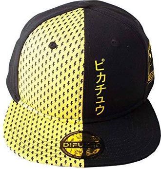 Nintendo Pokemon Block Pikachu Snapback Baseball Cap, Unisex, Black/Yellow (SB500130POK)