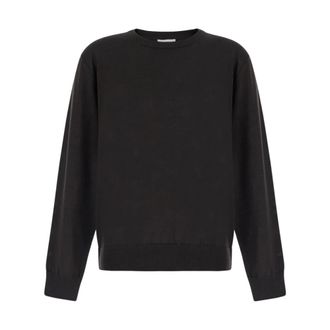 Mauro Grifoni Merino Rundhals mit doppeltem Saum und doppelten B&uuml;ndchen - - Knitwear - Herren - Schwarzk - M