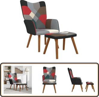 vidaXL Relaxsessel mit Hocker Patchwork Stoff - Sessel - Relaxsessel - Wohnlandschaft - Lounge Möbel - Patchwork Sofa