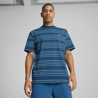 Puma Manchester City MMQ Gestreiftes T-Shirt Herren, Kleidung, Blau, S