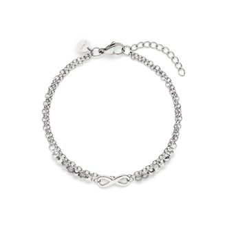 s.Oliver Bracelet - Elegantes Armband aus poliertem Edelstahl - silber - Rolokette verstellbar bis 21 cm - wasserfest & hautfreundlich