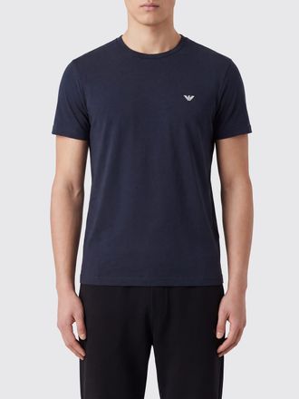 Emporio Armani T-shirt en coton &agrave; manches courtes avec logo Aigle contrastant