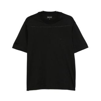Emporio Armani Logo Baumwoll-T-Shirt - - Tops - Herren - Schwarzk - L