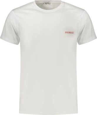 Dirk Bikkembergs Homme, Tops, Blanc, Taille: S T-shirt &agrave; rayures verticales &agrave; manches courtes