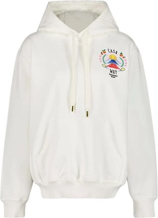Casablanca Femme, Sweatshirts et sweats &agrave; capuche, Blanc, Taille: 36 FR Casa Way Mountain Hooded SweaT-shirt